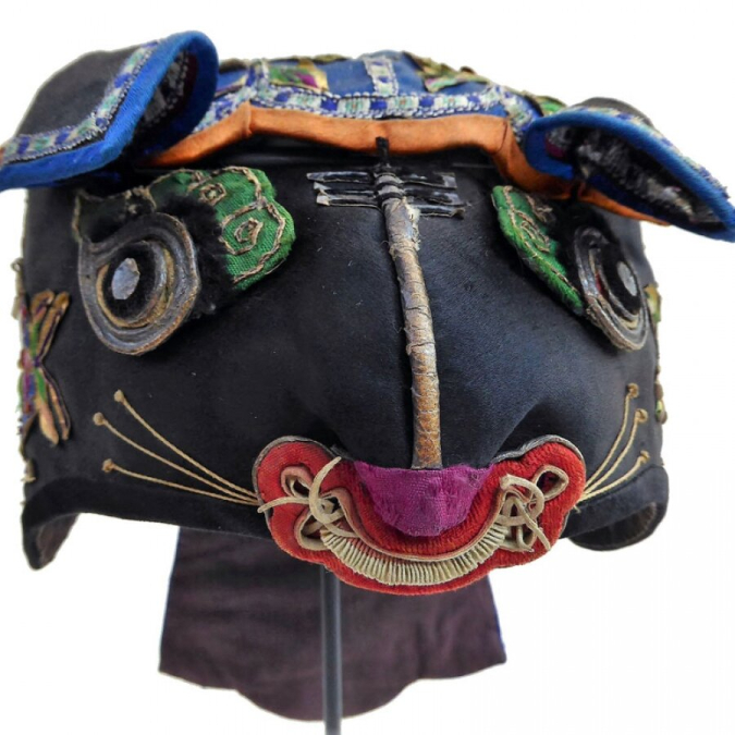 Textile Treasures - 689 Charming Embroidered Chinese Child's Tiger Hat